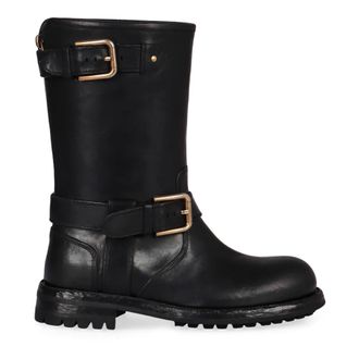 Dolce & Gabbana Kalbsleder Biker Boots - - Shoes - Damen - Schwarzk - 40 EU
