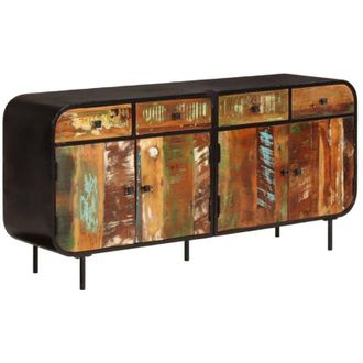 vidaXL Buffet 140x35x70 cm bois massif de r&eacute;cup&eacute;ration et m&eacute;tal vidaXL