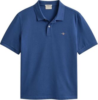 GANT Homme, Tops, Bleu, Taille: XL Polo en Piqu&eacute; Coupe Standard avec &Eacute;cusson