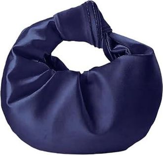 Generic Pochette en satin pour femme, pochette de soirée plissée formelle pour invitées de mariage, sac à main avec poignée nouée pour mariage, bal, cocktail,