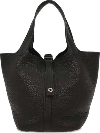 Herm&egrave;s 2008 18 Picotin Lock Schultertasche aus strukturiertem Leder - Schwarz