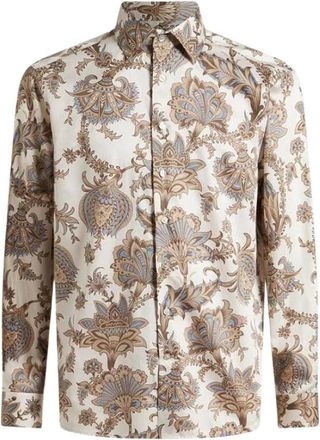 Etro Homme, Chemises, Multicolore, Taille: L Chemise en coton Maxi Flower Paisley