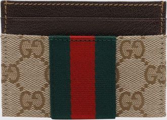 Gucci Ophidia Kartenetui aus GG Supreme-Stoff mit Lederbesatz