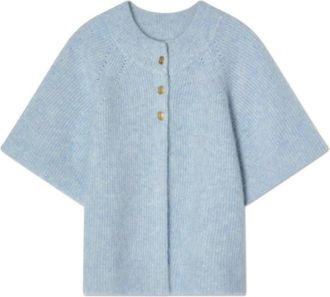 Busnel Vilanie Kurzarm-Mohair-Cardigan - - Knitwear - Damen - Blau - XS
