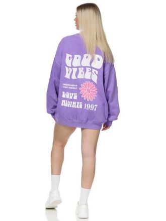 Worldclassca Longsweatshirt Worldclassca Oversized Sweatshirt GOOD VIBES Print Langarm Pullover