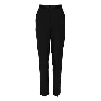 Dolce & Gabbana Femme, Pantalons, Noir, Taille: 36 FR Pantalon noir en laine &agrave; taille haute et jambe fusel&eacute;e