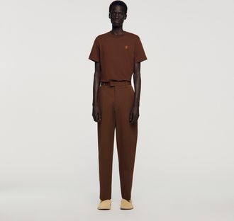 Sandro Pantalon large en coton