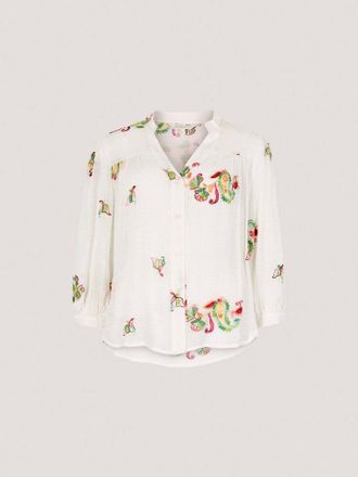 Apricot Blusentop Bluse mit floraler Paisley-Stickerei Stickerei