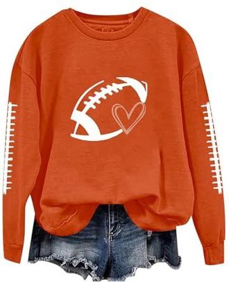 Generic Sweatshirts pour femmes UK Pull pour femme Imprim&eacute; graphique Royaume-Uni Haut surdimensionn&eacute; Col rond Manches longues Automne Hiver Casual Confortable