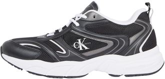 Calvin Klein Herren Runner Sneaker Retro Tennis Mesh Sportlich, Schwarz (Black/Bright White), 43