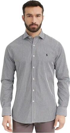 Ralph Lauren Homme, Chemises, Noir, Taille: 2XL Chemise Popeline Ray&eacute;e Coupe Slim