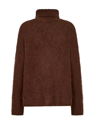 Uma Wang Womens Turtleneck Sweater Alpaca Blend Brown