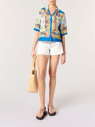 Maje Chemise Courte Imprim&eacute;e - Imprime Floral Multicouleur - Taille 0 - Maje