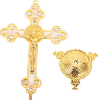 TOPBATHY Kreuz Statue Aus Jesus Tr&auml;gt Kreuz F&uuml;r Heimdekoration Kleine Jesusstatue F&uuml;r Regaldekoration Spirituelle Dekoration F&uuml;r Wohnzimmer