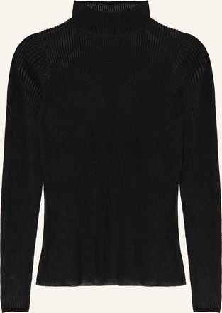 HUGO BOSS Longsleeve Felvettina Aus Samt schwarz