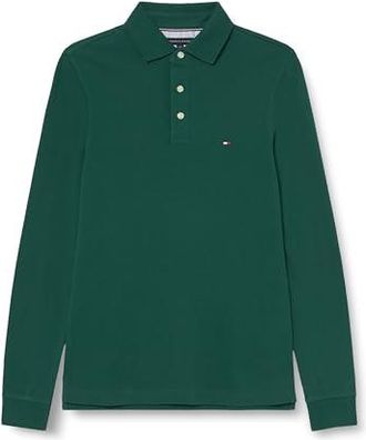 Tommy Hilfiger Polo Manches Longues Homme Slim Basique, Vert (Ornamental Green), 3XL