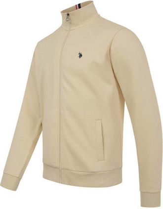 U.S.Polo Association Sweatjacke USTheoo - Herren Zip-Jacke mit Stehkragen und Logo-Stickerei Baumwoll-Polyester-Mix, weich, formstabil und mit Eingrifftaschen
