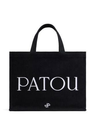 Patou sac cabas médium à logo imprimé - Noir