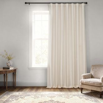 Half Price Drapes halben Preis Drapes Blackout Extra Breit Vintage aus Dupionseide Gardine, gebrochenes Wei&szlig;, 100 x 84