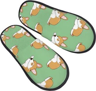 Generic Pantoufles Corgi endormi, chien mignon Classiques Chaussons pour Homme Respirant Confortable Maison Pantoufles Femme Ext&eacute;rieur L