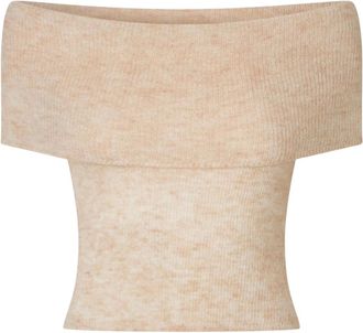 Sams&oslash;e & Sams&oslash;e Femme, Pulls, Beige, Taille: 38 FR Top c&ocirc;tel&eacute; sans manches