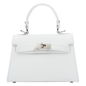 Estro & Luminara Wei&szlig;e Satchel-Handtasche f&uuml;r Frauen aus hochwertigem italienischem Echtleder - - Bags - Damen - Wei&szlig; - ONE SIZE