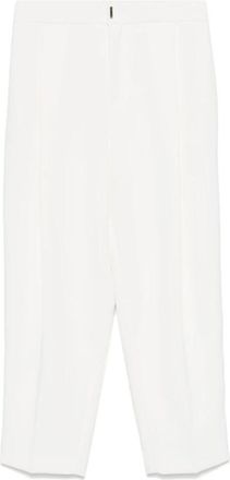 Elisabetta Franchi Femme, Pantalons, Blanc, Taille: 38 FR Pantalon Cr&ecirc;pe Ivoire Jambe Fusel&eacute;e