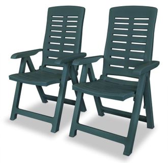 vidaXL Vidaxl - Chaises inclinables de jardin lot de 2 Plastique Vert