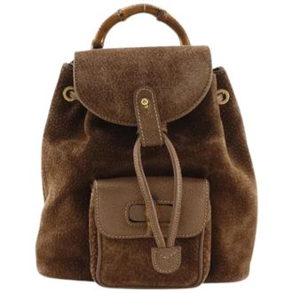 Gucci Pre-owned Bamboo Suede Mini Backpack - - Pre-owned - Damen - Braun - ONE SIZE
