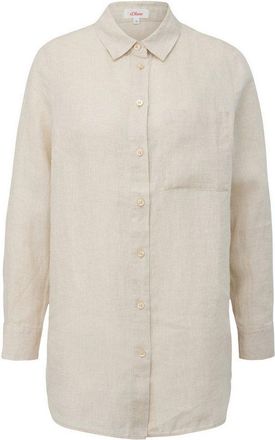 s.Oliver Langarmbluse Bluse Lange Hemdbluse aus Leinen