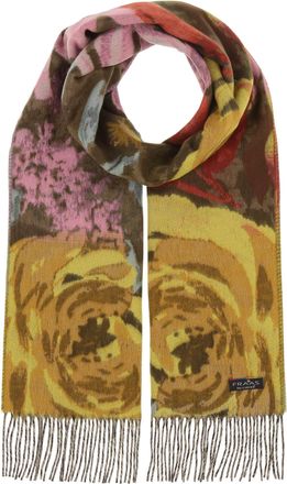 Fraas Cashmink Schal 35 x 200 cm - Weicher als Kaschmir - Made in Germany - Schal mit Blumen-Muster für Damen - Perfekt für Herbst und Winter Chartreuse