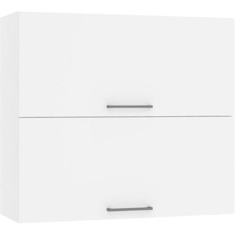 PEGANE Meuble haut de cuisine avec 2 tiroirs coloris blanc- longueur 80 x profondeur 28 x hauteur 72 cm