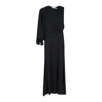 Self Portrait Femme, Robes, Noir, Taille: 42 FR Pf26 Viscose Knit One Shoulder Maxi Dress