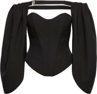 V:PM ATELIER haut Cluster à épaules dénudées - Noir