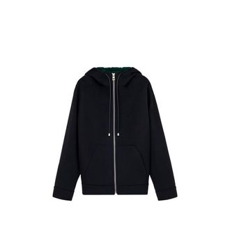 Loewe Veste &agrave; capuche en cachemire, laine et cuir