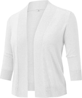 Generic 2026 Vestes pour femmes pour lautomne et lhiver pulls tricot&eacute;s cardigans &eacute;l&eacute;gants polyvalents, blanc, XXL