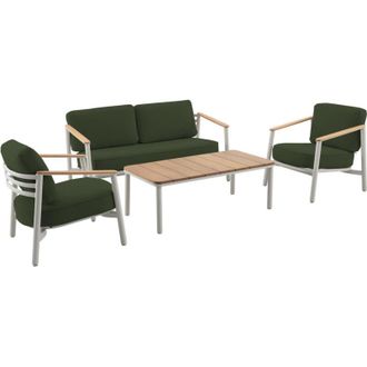 Jardideco Salon de jardin Dekoa en alu et pin - 4 places - Jardideco