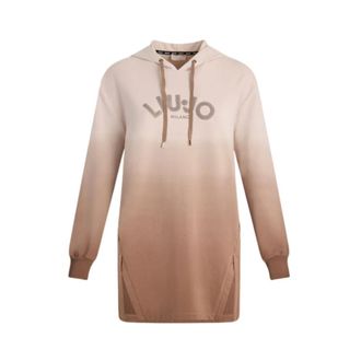 Liu Jo Brauner Hoodie mit Strass-Logo - - Sweatshirts & Hoodies - Damen - Mehrfarbig - M