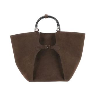 Ralph Lauren Grand Cabas en Nubuck Granul&eacute; - Femme - Sacs - Brun - Taille: ONE Size