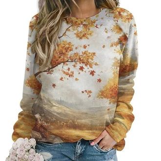 Generic Sweats &agrave; col rond pour femme, tendance, d&eacute;contract&eacute;, manches longues, pulls, t-shirts graphiques campagnard, veste &agrave; capuche surdimensionn&eacute;e pour femm