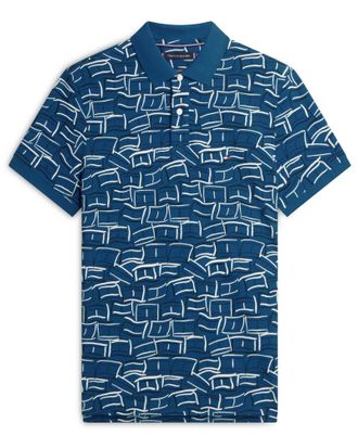 Tommy Hilfiger Piqu&eacute;-Poloshirt mit Print und Logo-Stickerei, Regular Fit in