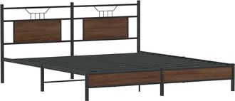 vidaXL Giroletto Senza Materasso Rovere Marrone 183x213 Cm Truciolato - Vidaxl