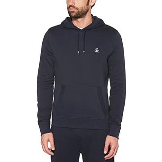 Original Penguin L/S Sticker Pete Pull &agrave; Capuche en Polaire Sweatshirt, Saphir fonc&eacute;, M Homme