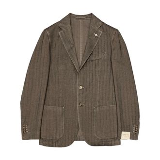 L.B.M. 1911 Zeitlose Eleganz in Alpaka Check - - Jackets - Herren - Braun - M