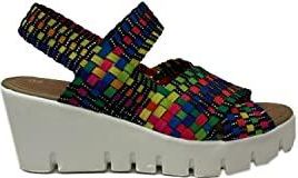 bernie mev. Sandales à talon compensé Venti Buttercup pour femmes (Black Multi, Système Taille Chaussures EU, Adulte, Femme, Numérique, Moyen, 39)