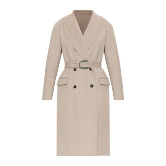 Ferragamo Wollmantel mit G&uuml;rtel - - Coats - Damen - Beige - XS
