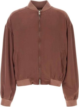 Versace Homme, Vestes, Brun, Taille: L Antiqued Silk Bomber Jacket