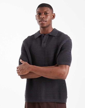 Levi's Polo &agrave; manches courtes en maille - Anthracite-Gris