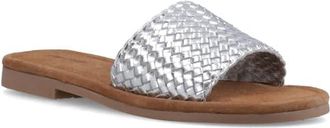 Hush Puppies Hetty Slide Sandales larges en cuir pour femme Argent&eacute;, Argent&eacute;., 40 EU