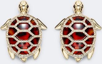 Yvonne L&eacute;on Yvonne L&eacute;on Ohrringe Tortue aus 9kt Gelbgold mit Diamanten